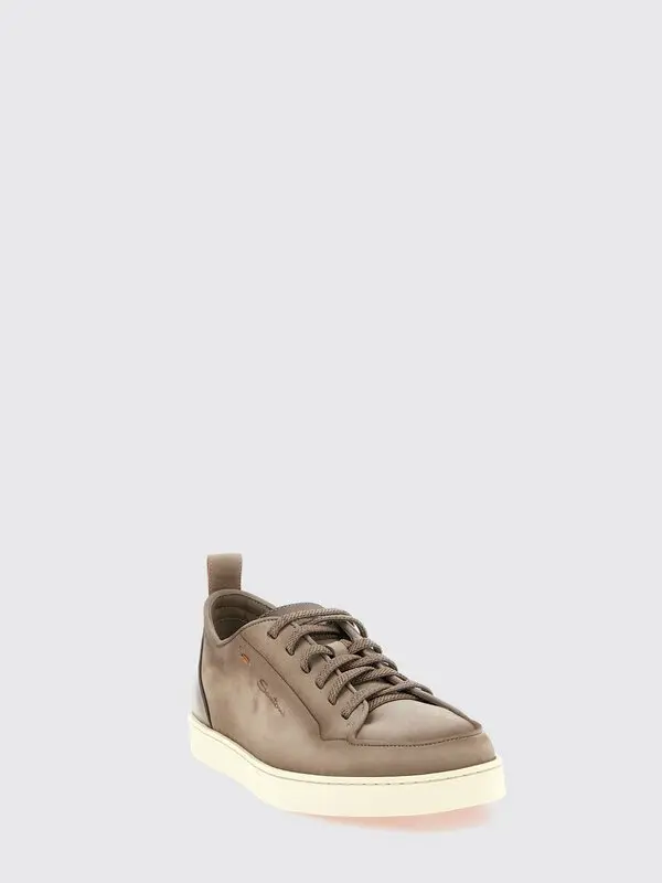 Santoni Nubuck Lace-up Sneakers - Beige
