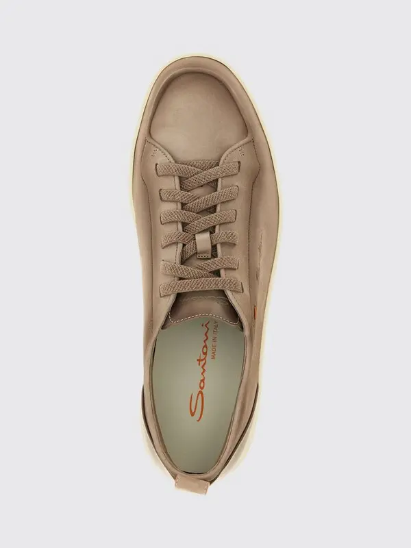 Santoni Nubuck Lace-up Sneakers - Beige