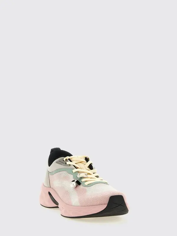 JIMMY CHOO Diamond Run Stretch Knit And Leather Sneakers - Pink