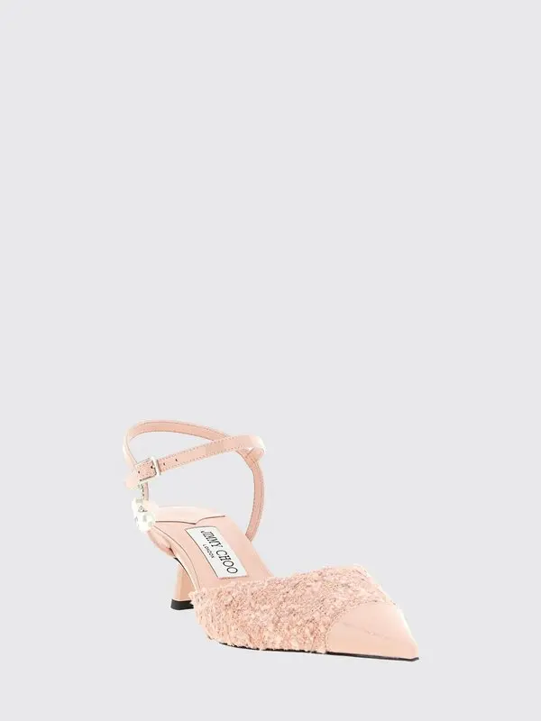JIMMY CHOO Aren Tweed And Patent Leather Slingback - Pink