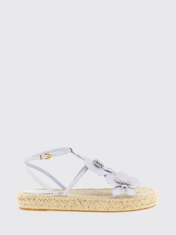 Zimmermann Orchid Leather Wedge Sandal With Floral Applications - Violet
