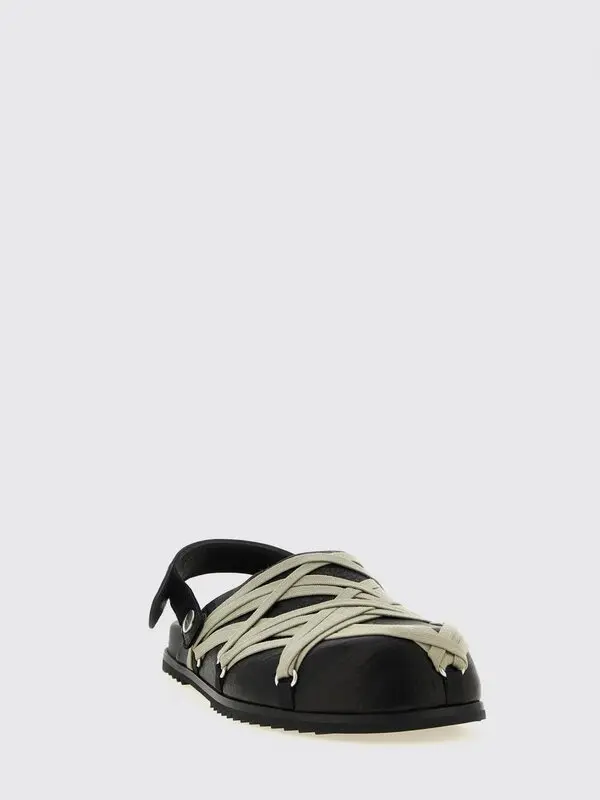 Rick Owens Megalace Leather Mules - Black