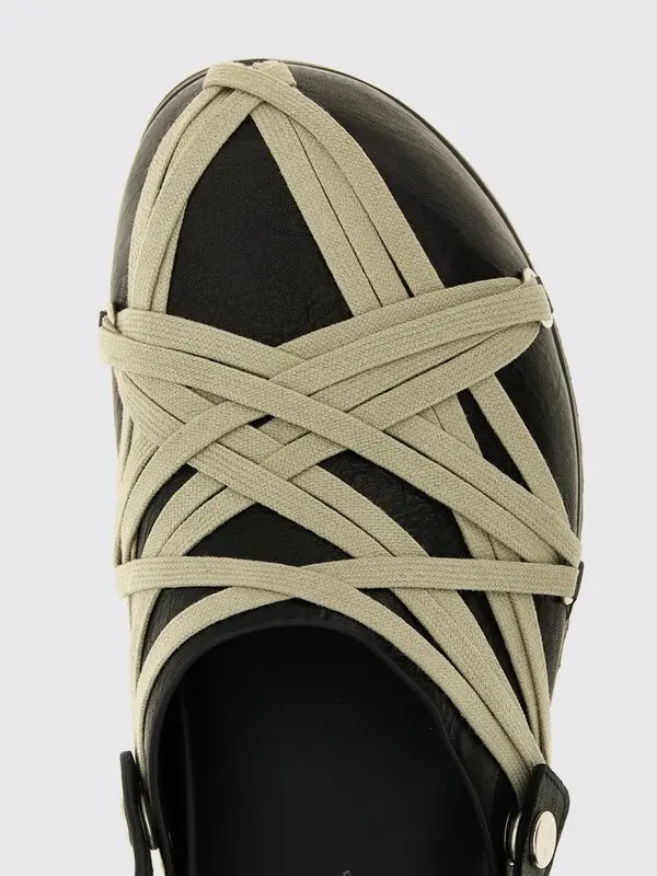 Rick Owens Megalace Leather Mules - Black