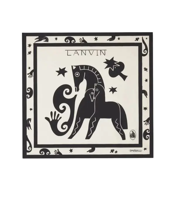 LANVIN Silk Scarf With Graphic Print - White