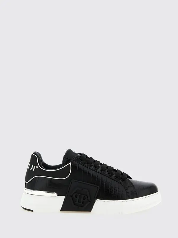 Philipp Plein Phantom Kick Crocodile Print Leather Low Top Sneakers