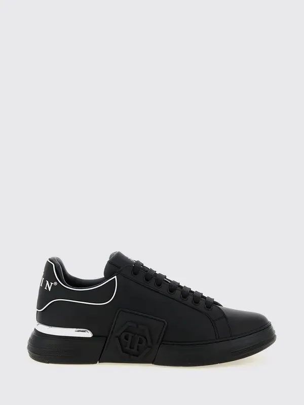 Philipp Plein Phantom Kick Leather Low Top Sneakers - Black