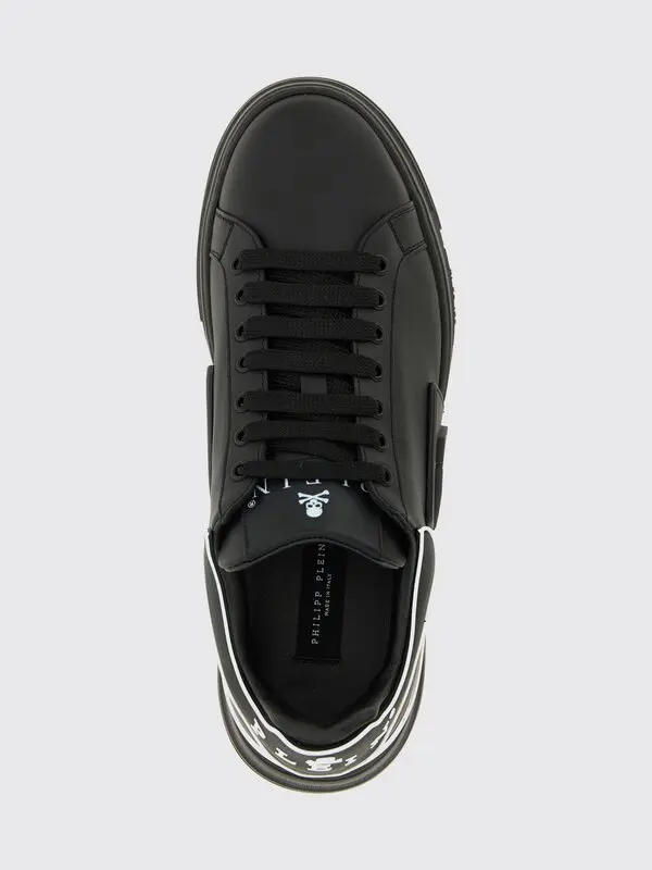 Philipp Plein Phantom Kick Leather Low Top Sneakers - Black