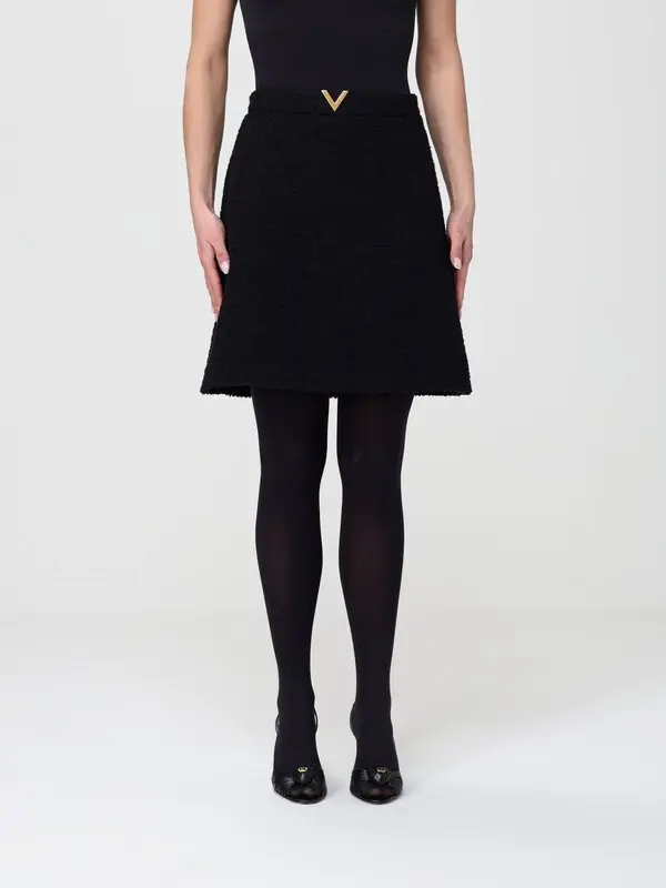 Valentino Garavani Textured A-line Skirt - Black