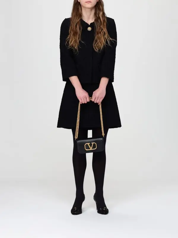 Valentino Garavani Textured A-line Skirt - Black
