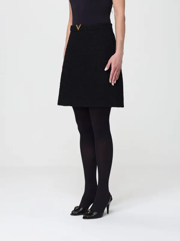 Valentino Garavani Textured A-line Skirt - Black