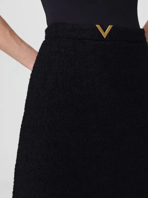 Valentino Garavani Textured A-line Skirt - Black