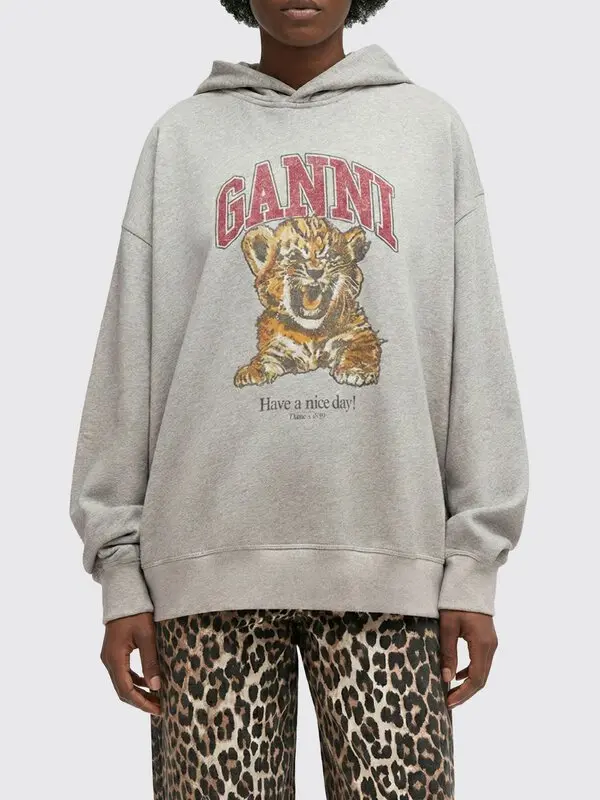 GANNI Graphic Hoodie - Grey