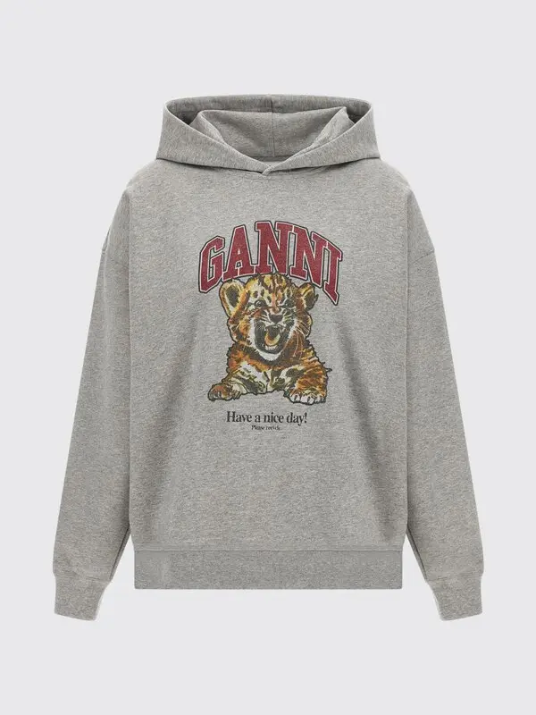 GANNI Graphic Hoodie - Grey