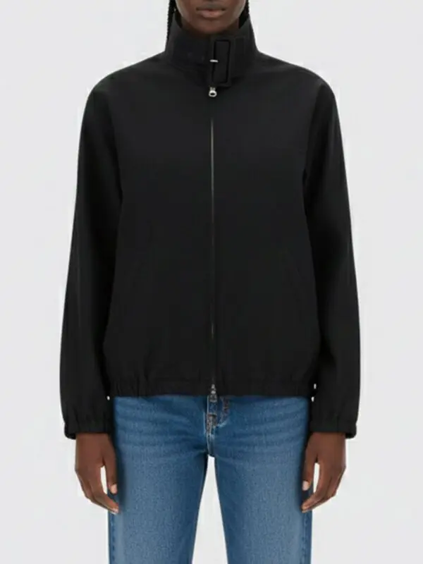COURREGES Cotton Jacket With High Collar - Black