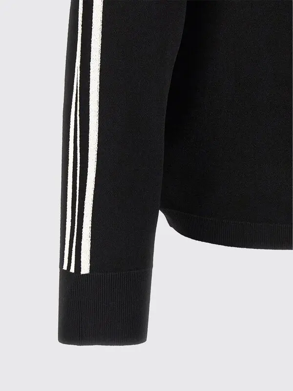 Y3 Crew Neck Pullover With Distressed Mesh And Asymmetrical Hem