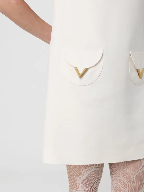 Valentino Garavani Vlogo Virgin Wool And Silk Mini Dress - Ivory
