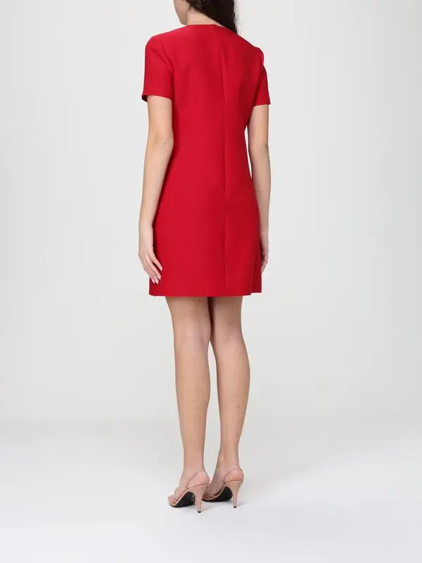 Valentino Garavani Vlogo Virgin Wool And Silk Mini Dress - Red