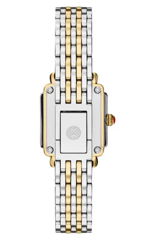 Michele Deco Madison Mini Diamond & Mother-of-pearl Bracelet Watch - Two-tone/blue