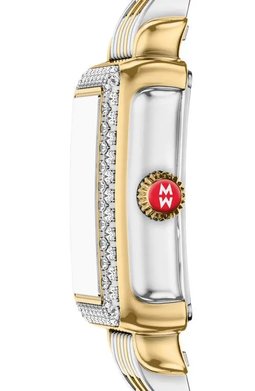 Michele Deco Madison Mini Diamond & Mother-of-pearl Bracelet Watch - Two-tone/blue