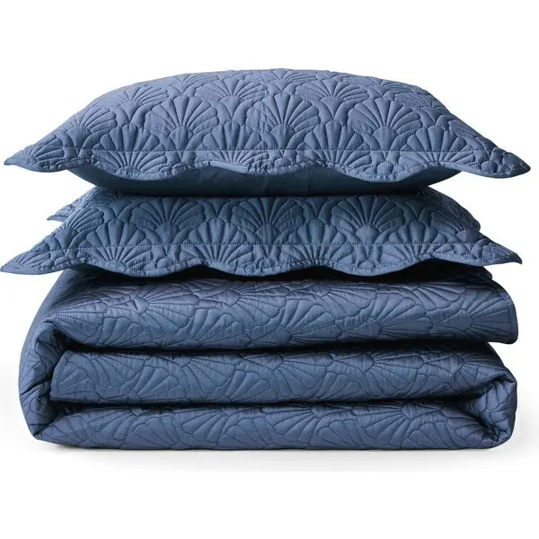 Ted Baker London Deco Shells Quilt & Shams Set - Sapphire Blue