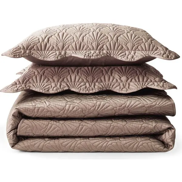 Ted Baker London Deco Shells Quilt & Shams Set - Tan Oak