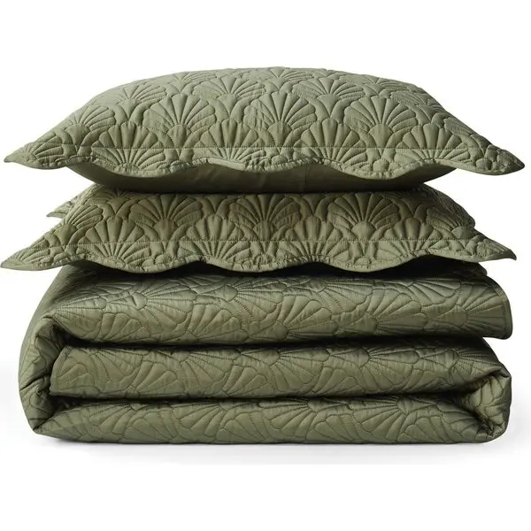 Ted Baker London Deco Shells Quilt & Shams Set - Thyme