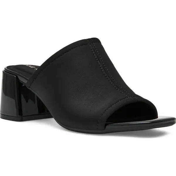 Anne Klein Slide Sandal - Black Stretch