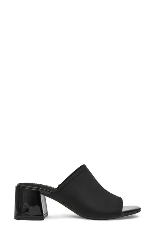 Anne Klein Slide Sandal - Black Stretch