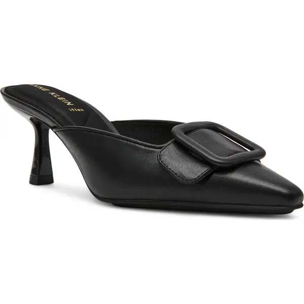 Anne Klein Cassia Buckled Kitten Heel Mules