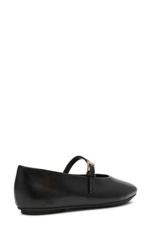 Anne Klein Connie Mary Jane Flat - Black Smooth