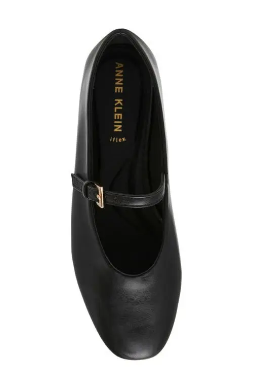 Anne Klein Connie Mary Jane Flat - Black Smooth