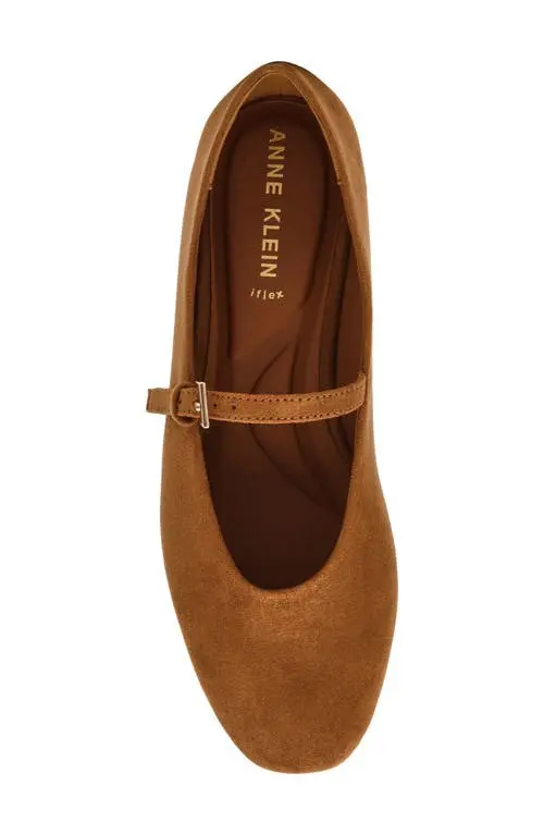 Anne Klein Connie Mary Jane Flat - Hazelnut Suede