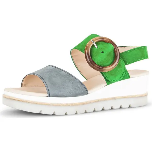 Gabor Wedge Sandal - Green