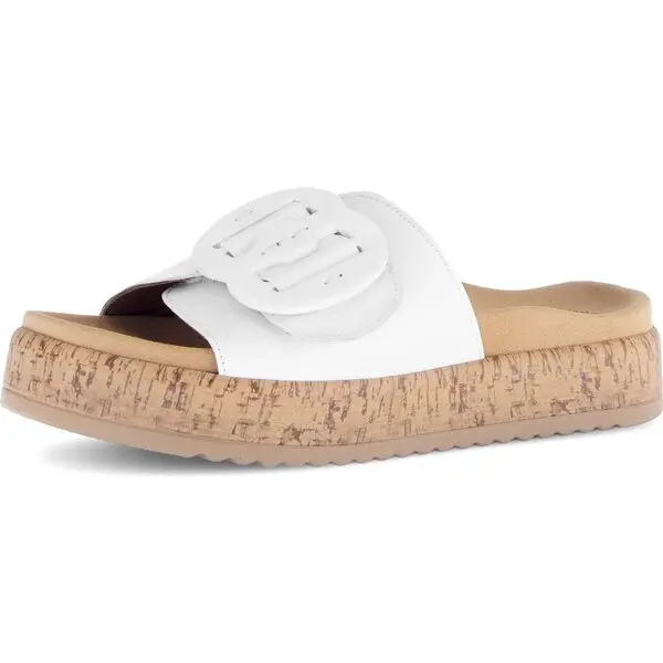 Gabor Platform Slide Sandal - White