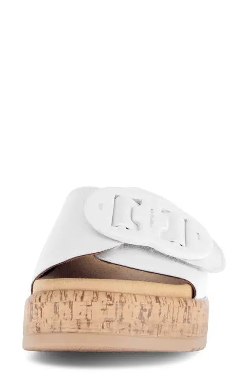 Gabor Platform Slide Sandal - White