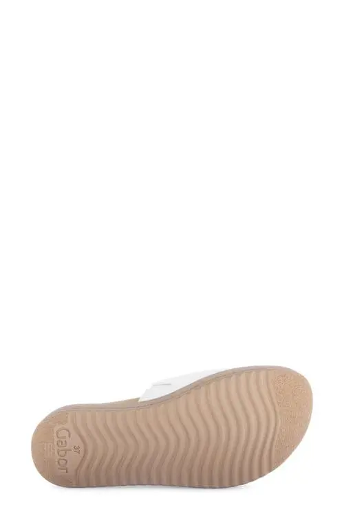 Gabor Platform Slide Sandal - White