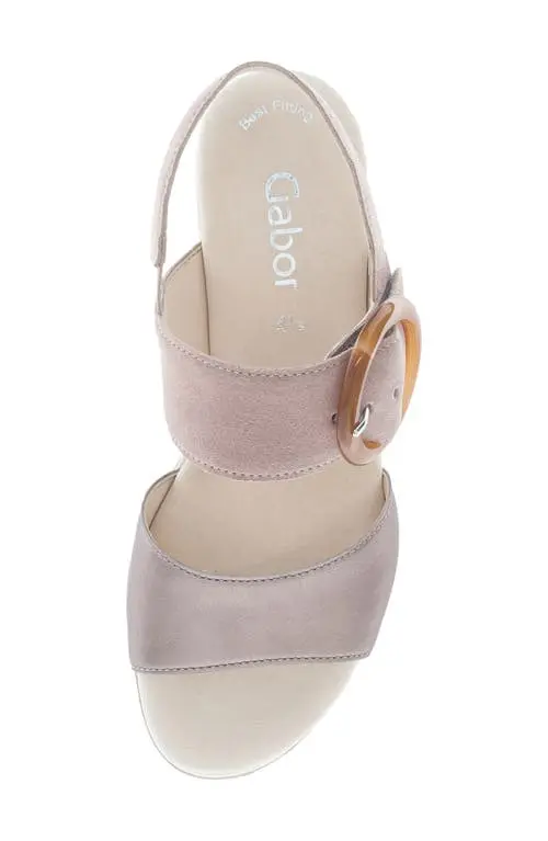 Gabor Quarter Strap Wedge Sandal - Dark Rose