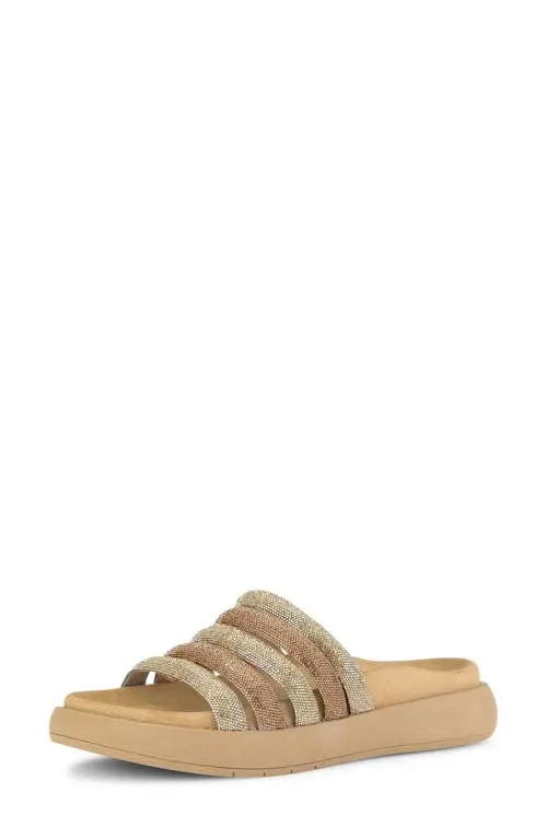 Gabor Strappy Slide Sandal - Gold