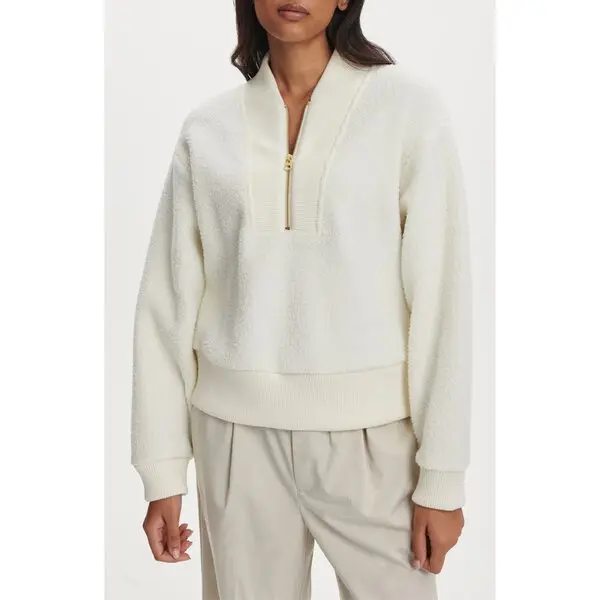 Varley Mumford Half Zip Fleece Pullover - Egret