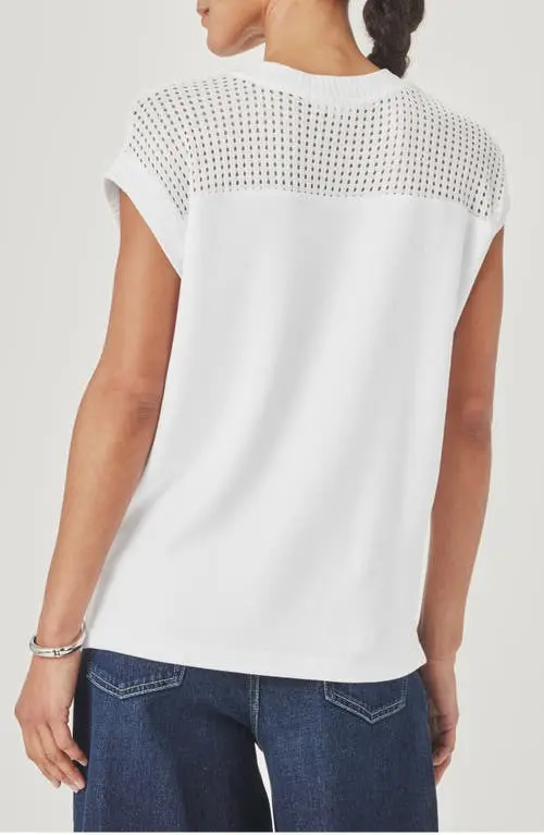 Splendid Jada Pointelle Cap Sleeve T-shirt - White