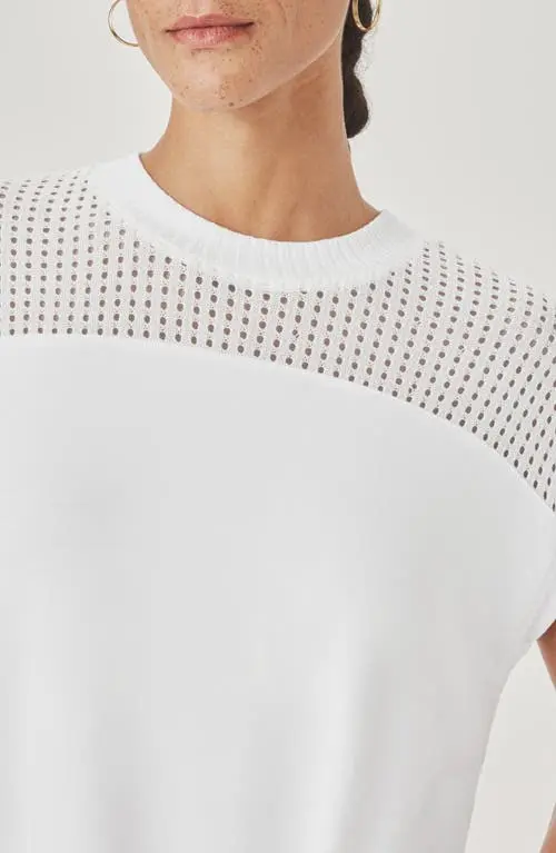Splendid Jada Pointelle Cap Sleeve T-shirt - White
