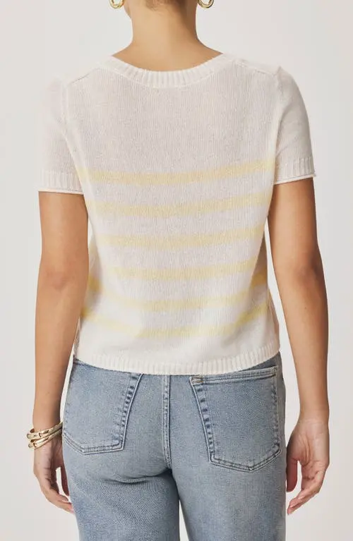 Splendid Emerson Stripe Short Sleeve Sweater - Shell/honeysuckle