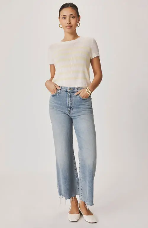 Splendid Emerson Stripe Short Sleeve Sweater - Shell/honeysuckle