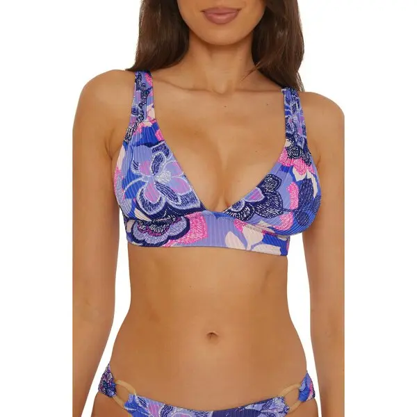 BECCA® By Rebecca Virtue Lanai Halter Bikini Top - Purple Multi