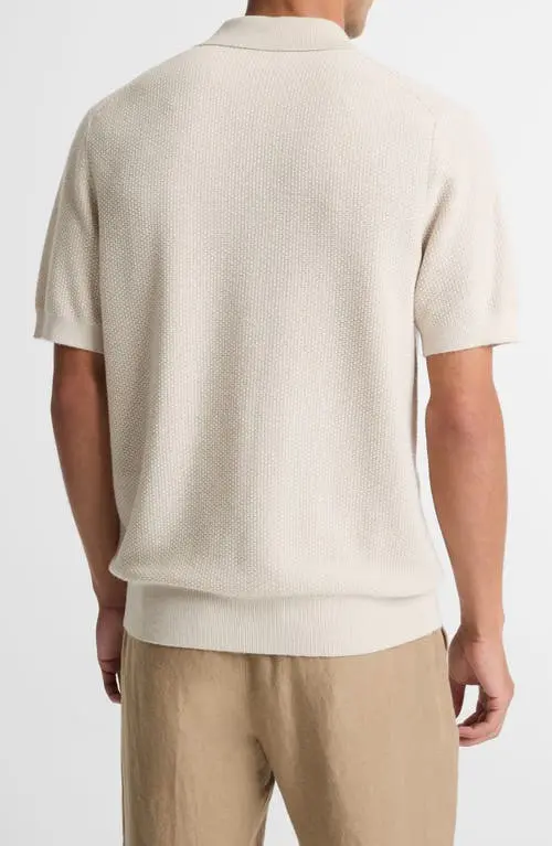 Vince Geometric Jacquard Polo Sweater - Mineral/classic Crea