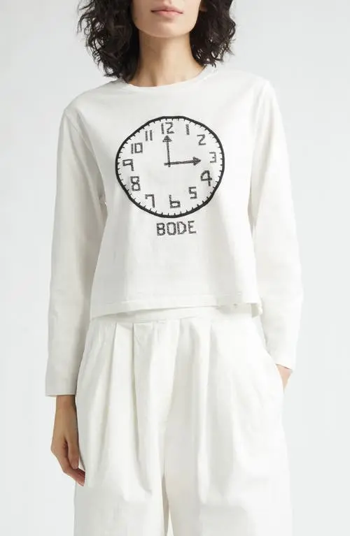 BODE Cross Stitch Clock Long Sleeve T-shirt