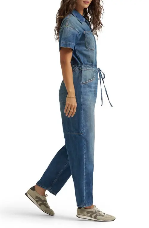 LEEM Denim Barrel Leg Union-all Jumpsuit