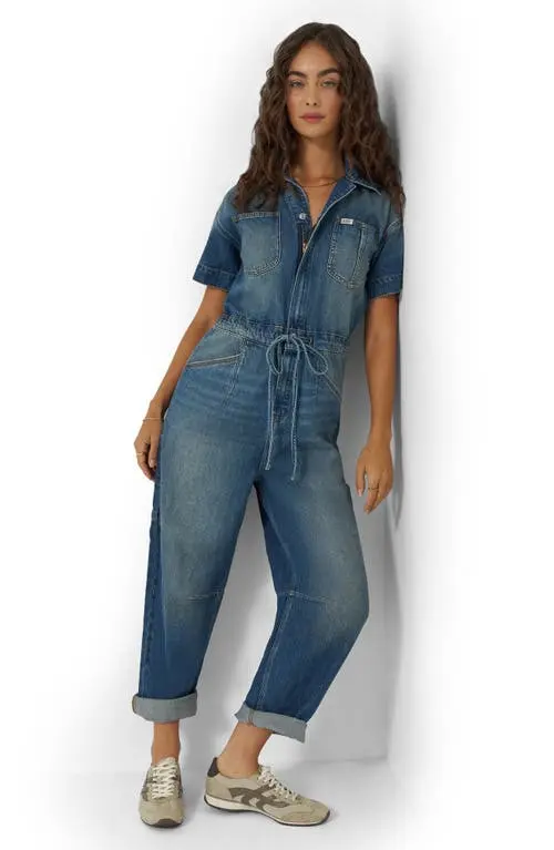 LEEM Denim Barrel Leg Union-all Jumpsuit