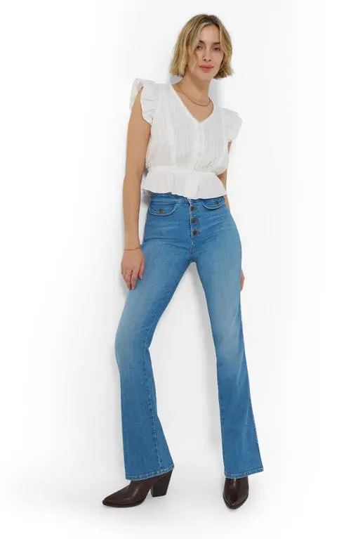 LEEM Exposed Button High-rise Bootcut Jeans