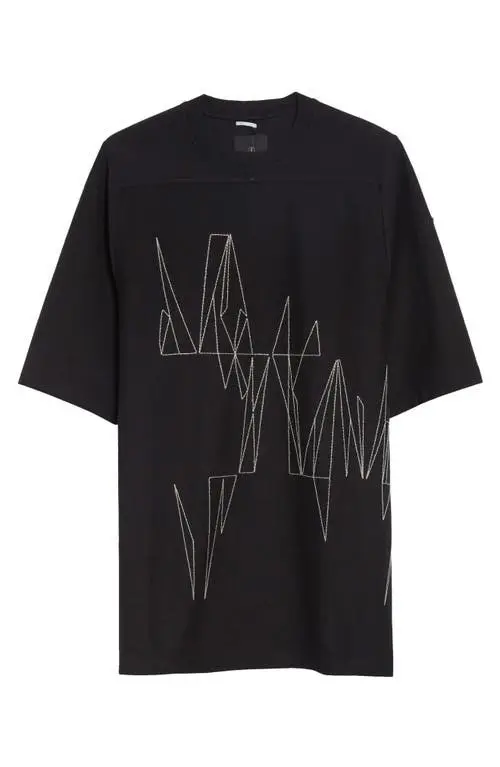 Moncler X Rick Owens Jumbo Embroidered Cotton T-shirt - Black